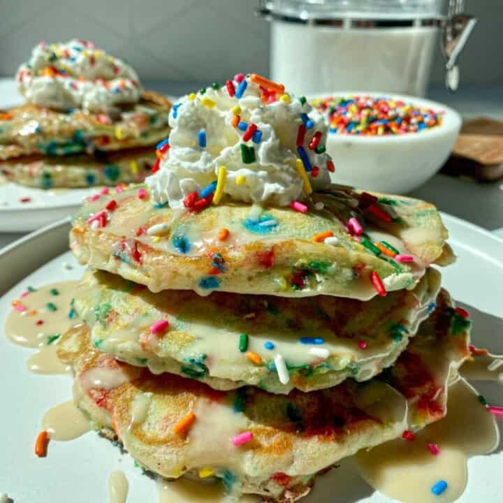 Funfetti Pancakes from Scratch - Happy Honey Kitchen