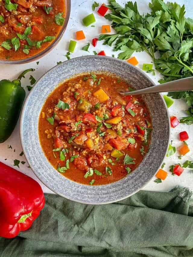 Stuffed Pepper Soup - Happy Honey Kitchen