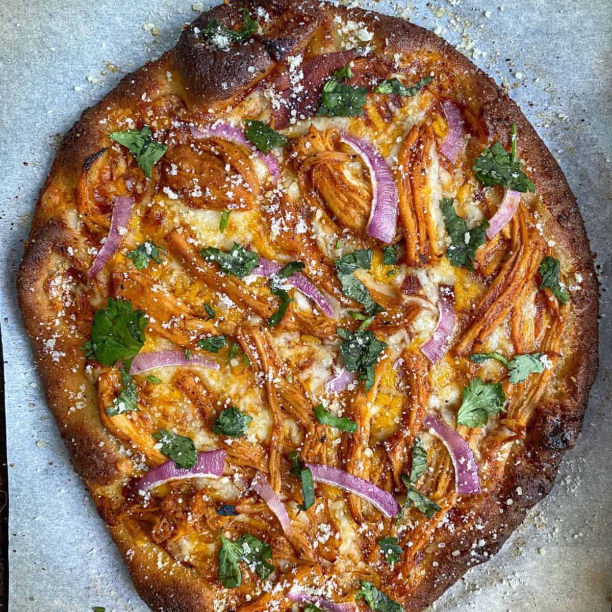 BBQ Chicken Flatbread - Happy Honey Kitchen