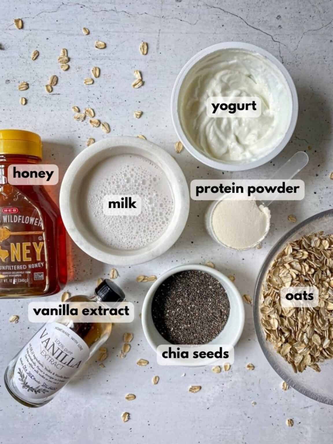 High Protein Overnight Oats (Easy Breakfast Meal Prep) - Happy Honey ...