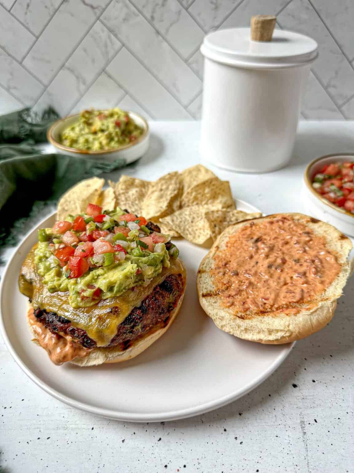 Southwest Burger with Chipotle Mayo - Happy Honey Kitchen