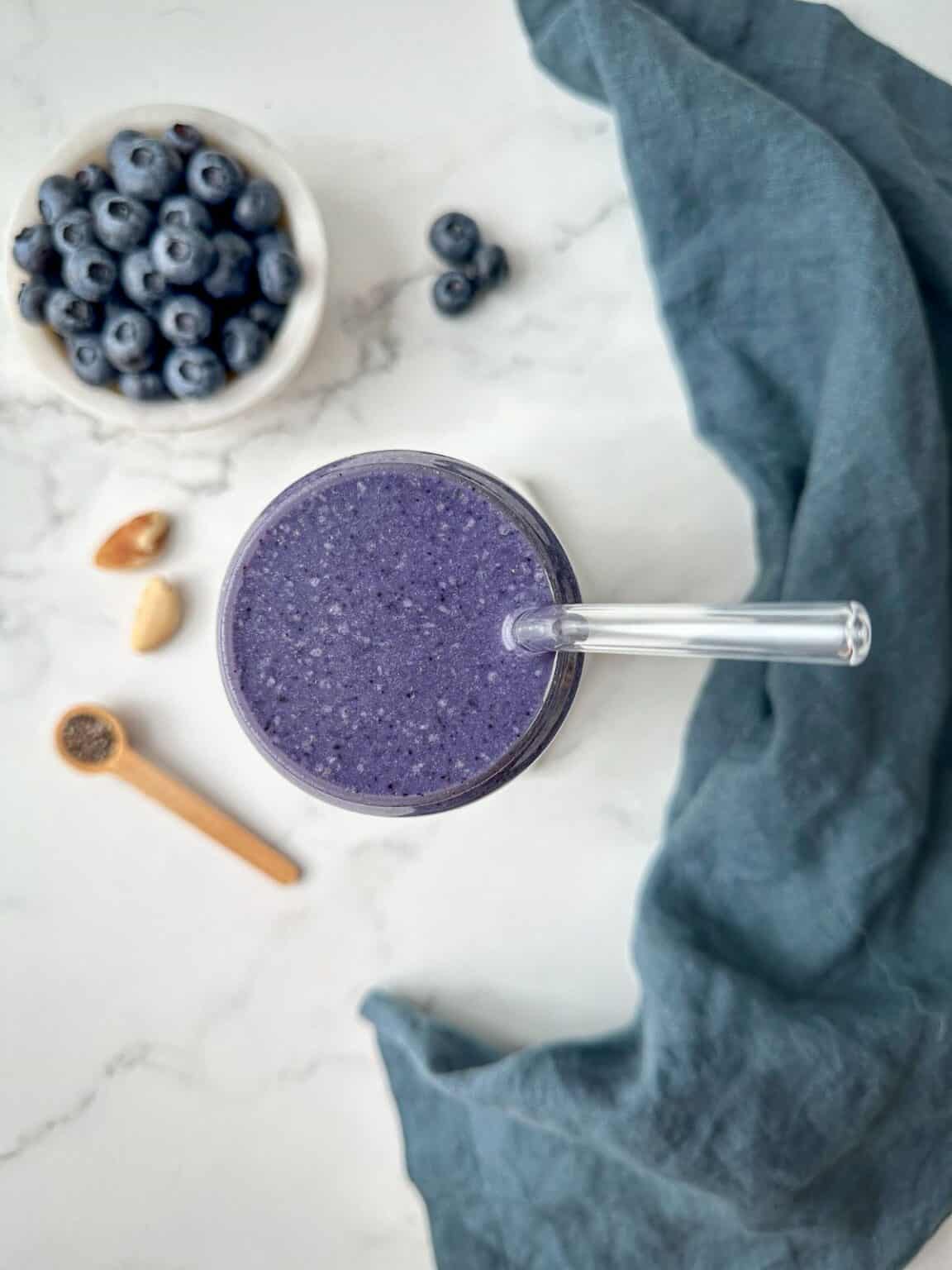Blueberry Protein Shake - Happy Honey Kitchen