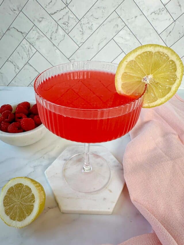 Raspberry Lemon Elderflower Gin Cocktail - Happy Honey Kitchen