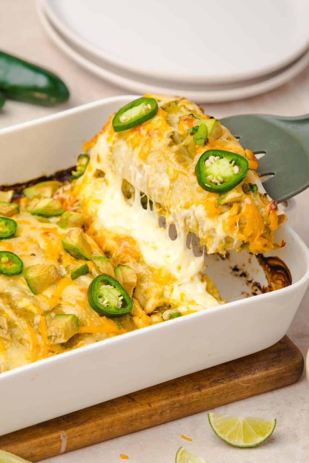 Green Chicken Enchiladas - Happy Honey Kitchen